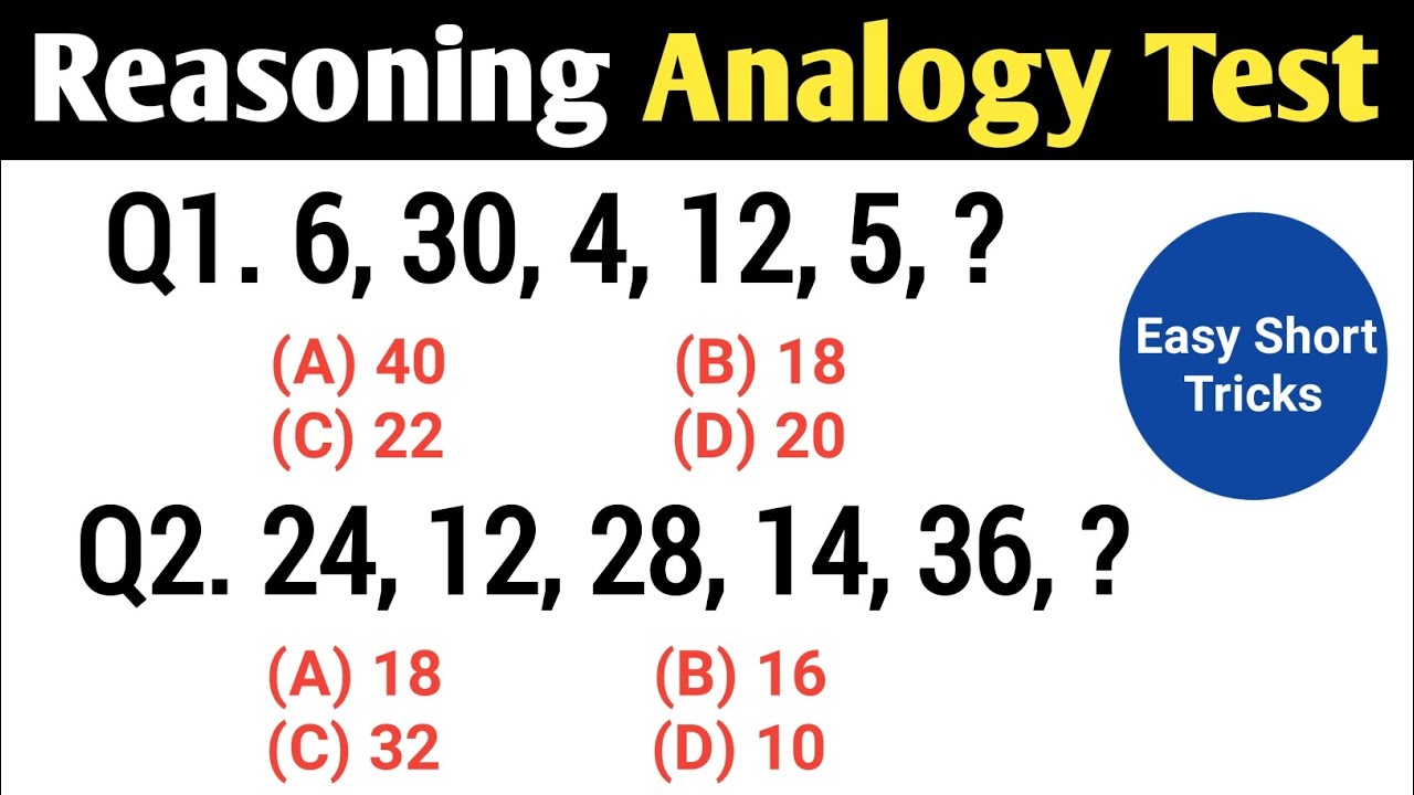 Reasoning Analogy easy tricks, Solve easy questions with simple methods ...