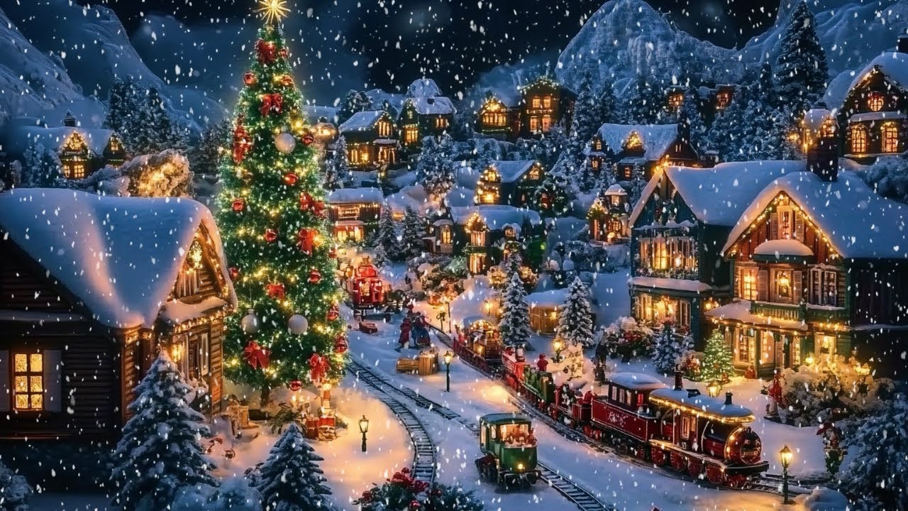 Cozy Christmas Snowstorm - Peaceful Music and Winter Wind Sounds - YouTube