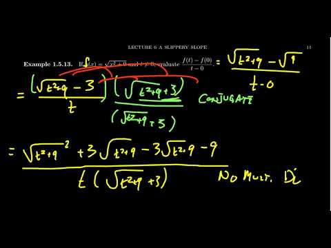Difference Quotient of a Radical Function - YouTube