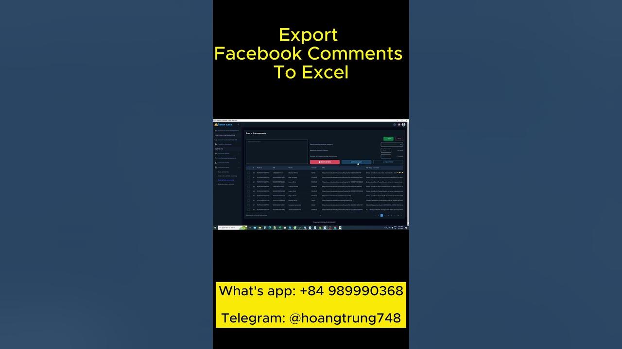 Export Facebook Comments To Excel With One Click - YouTube