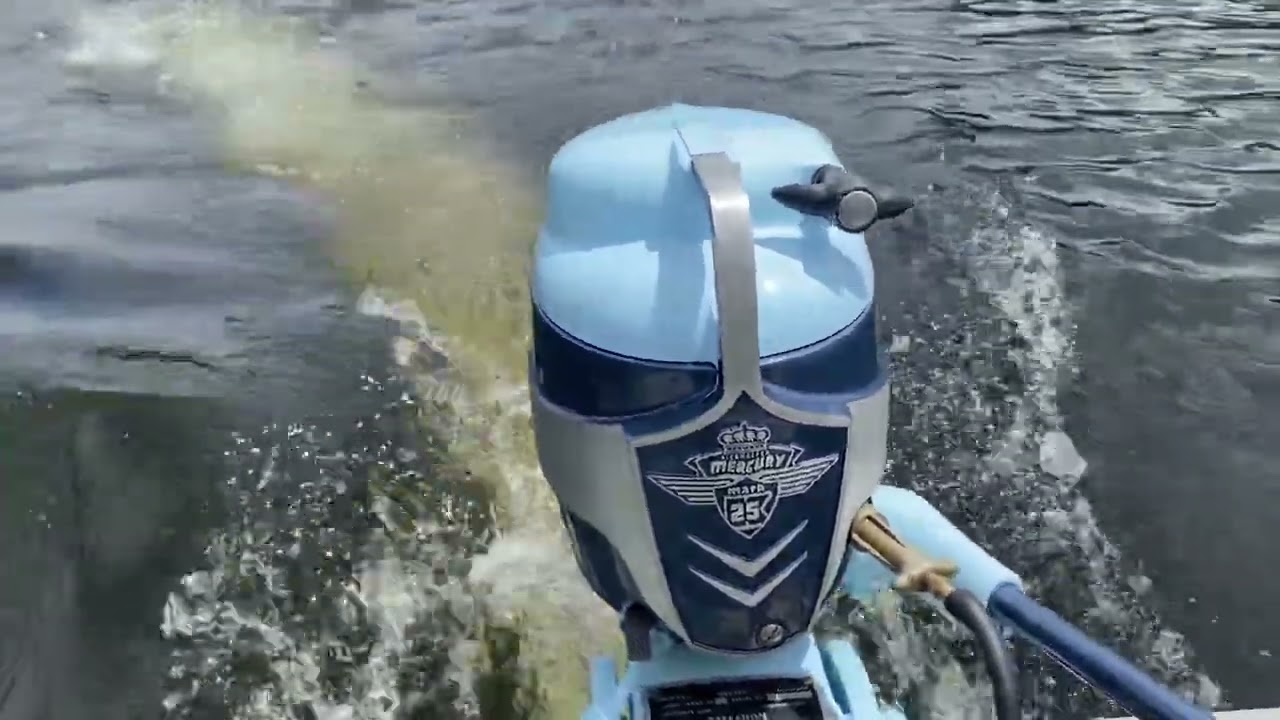 1956 Mercury Mark 25 antique outboard AOMCI - YouTube
