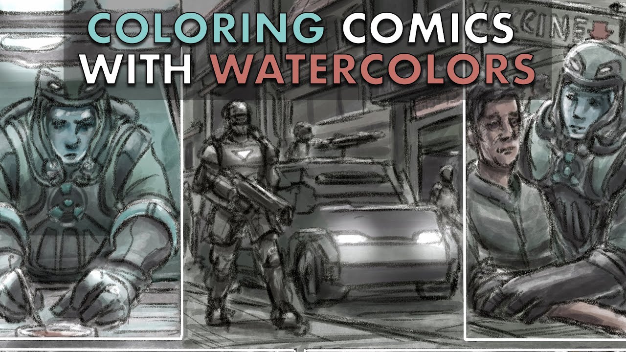 Coloring Comics with Watercolors - YouTube