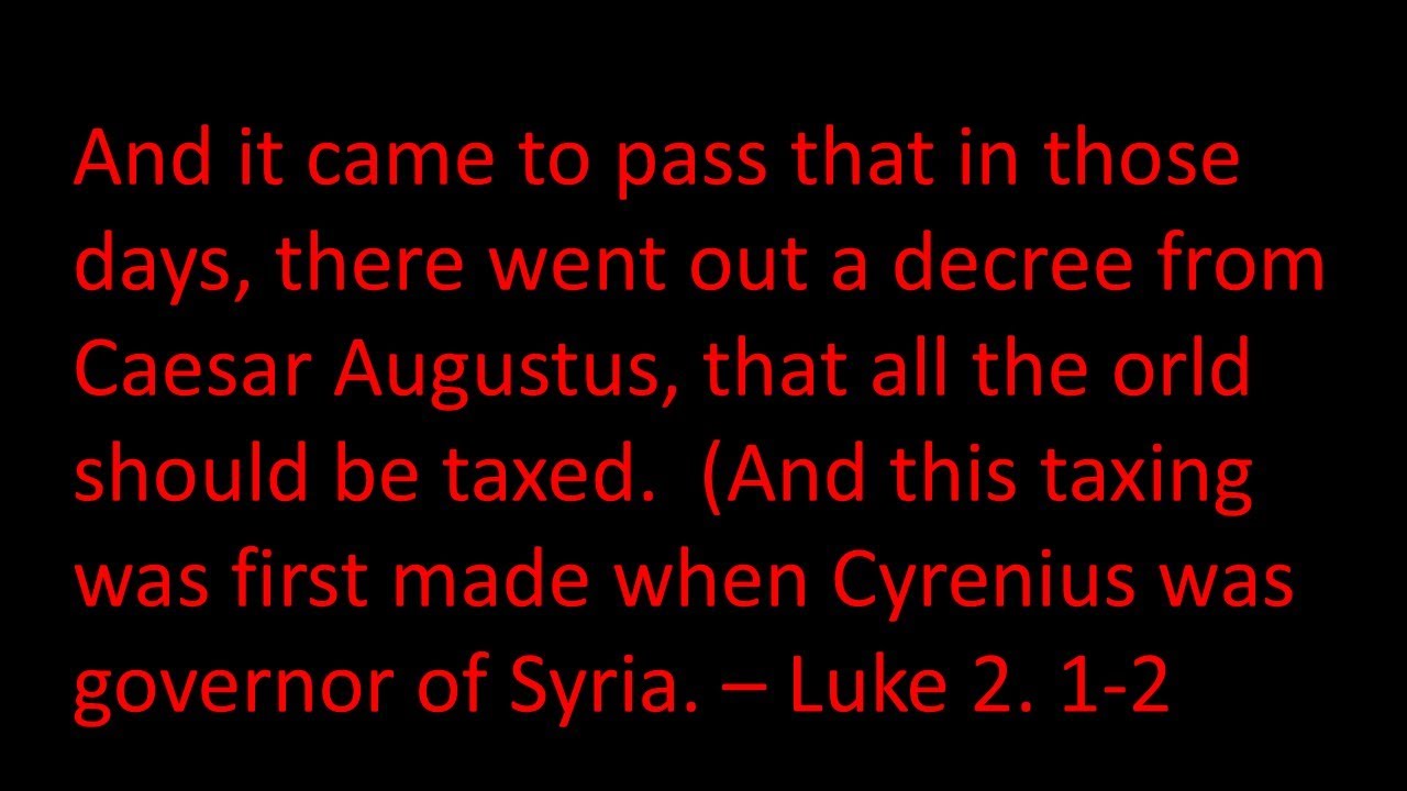 'A decree went out from Caesar Augustus' - The evidence for the date of ...