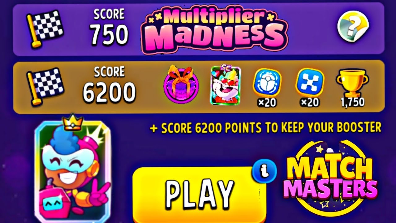 multiplier madness solo challenge score really 6200 score match masters ...