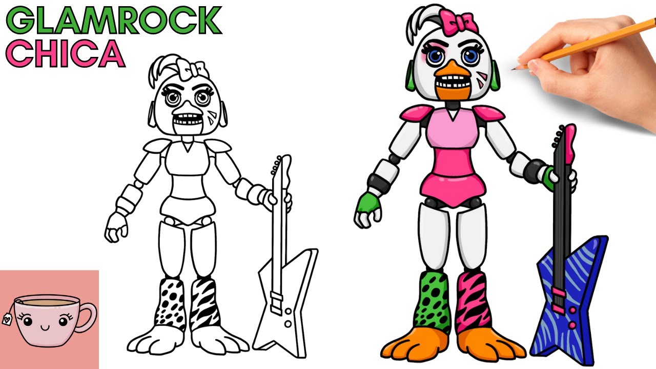 How To Draw Glamrock Chica | Five Nights at Freddy's: Security Breach ...