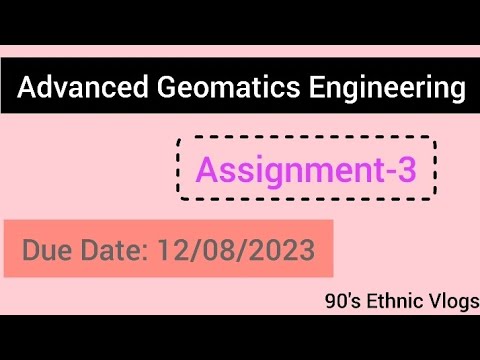 Advanced Geomatics Engineering, Assignment-3, Week 3 #nptel2023 #nptel - YouTube