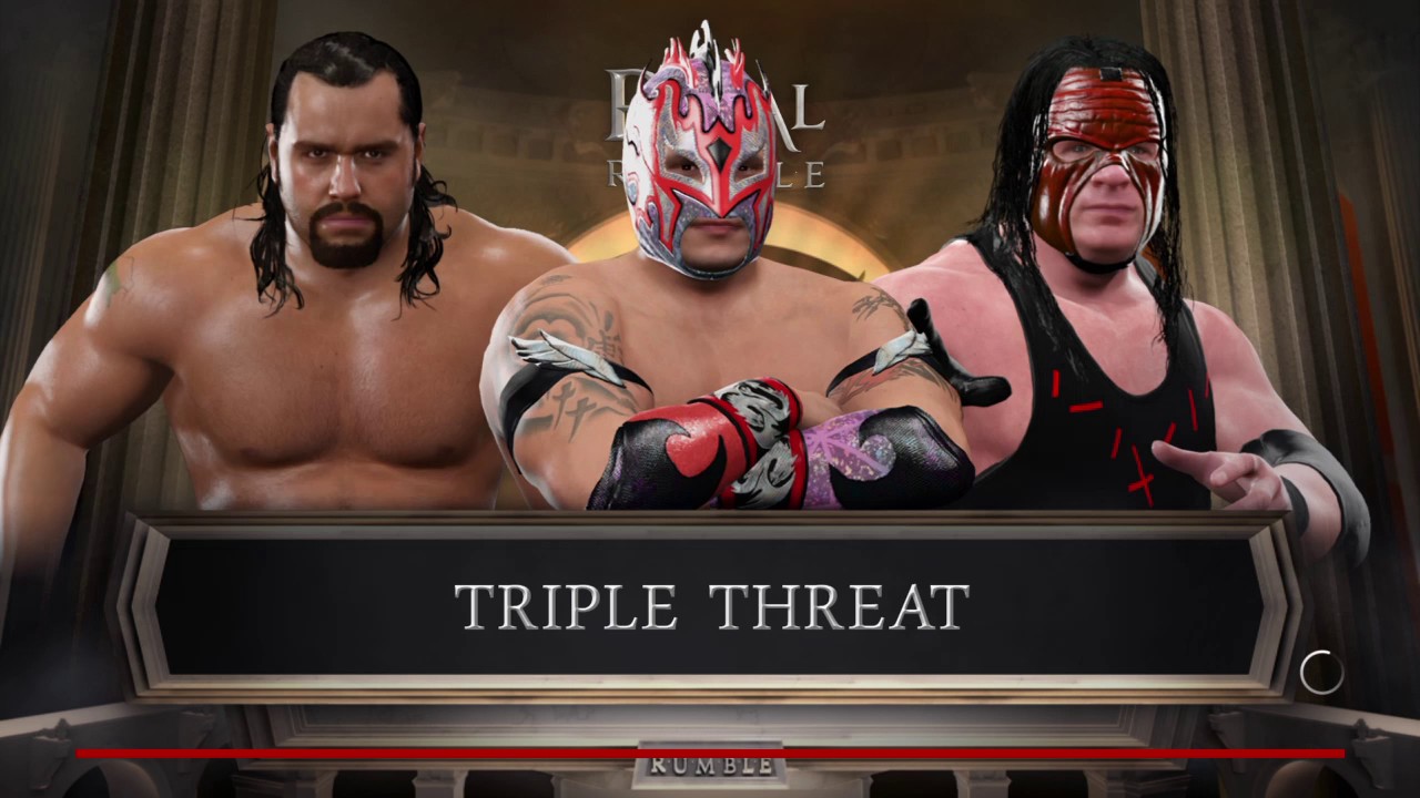 WWE 2K17 Kalisto VS Rusev VS Kane In A Triple Threat Match - YouTube