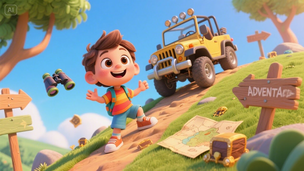 Zooming Down the Street in My Jeep | Energetic Kids Vehicle Song | Ride ...