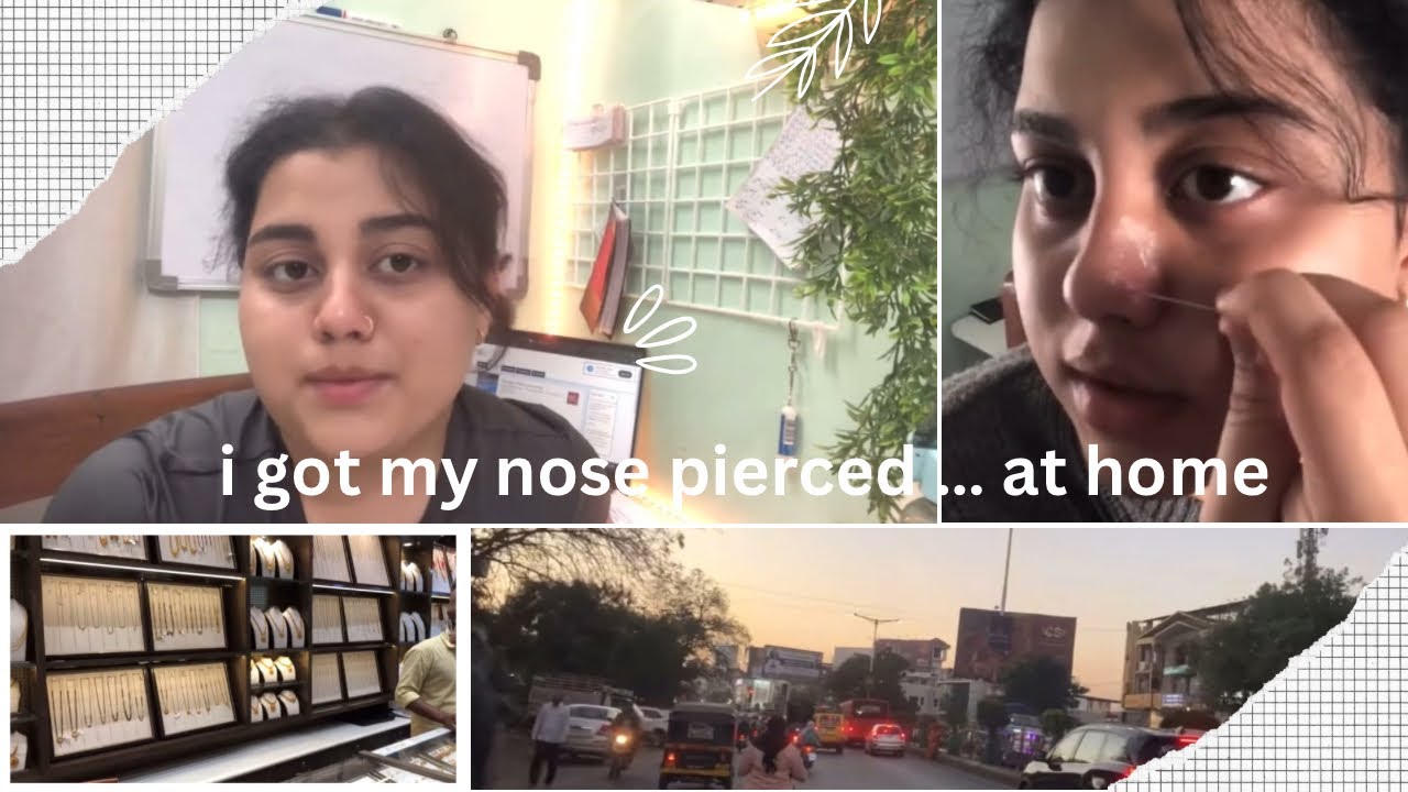 tried piercing my nose by myself *the needle was almost stuck - YouTube