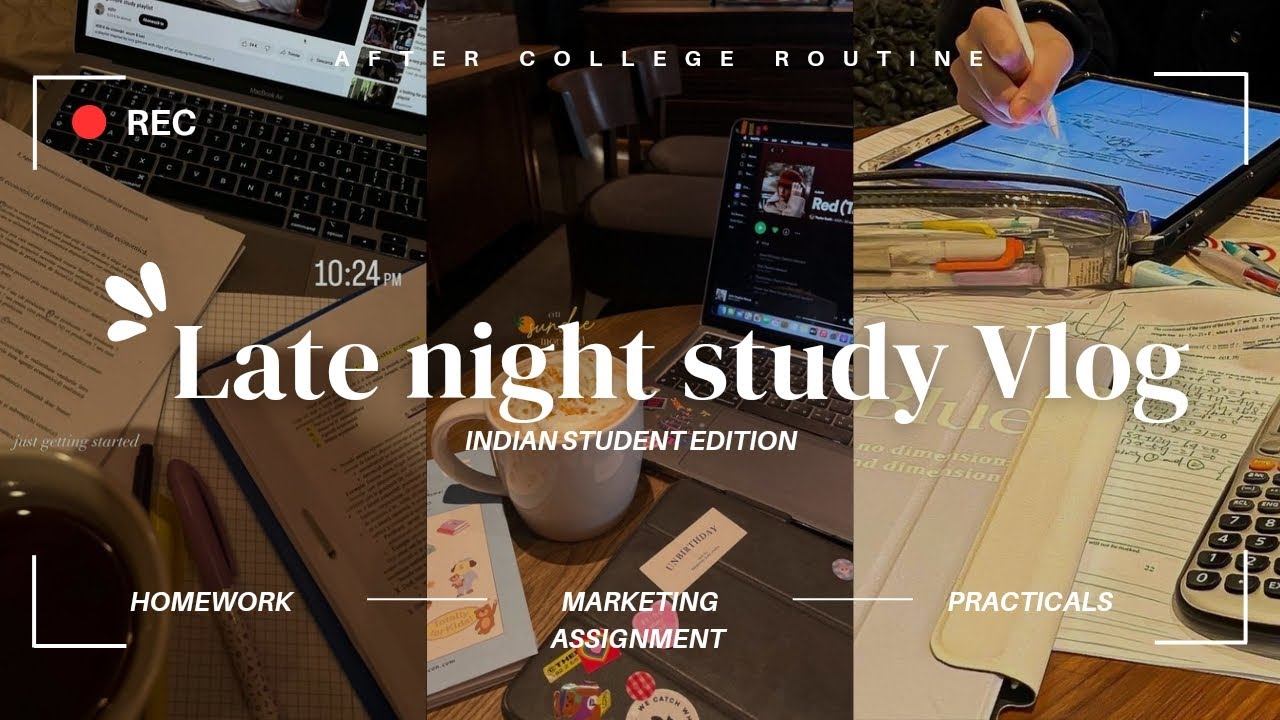 Late night study vlog | after college routine of an indian student ...