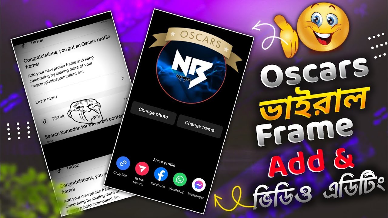 TikTok Viral Profile Oscars Frame Add || New TikTok Trending video editing in Newbid || Oscars ...