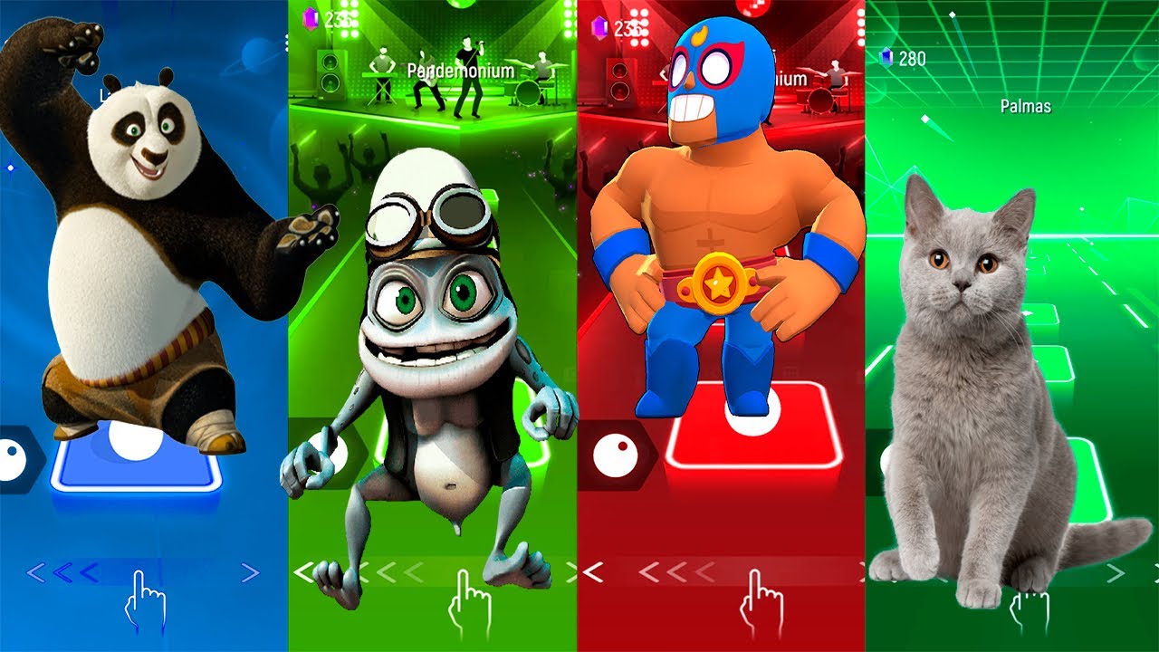 Tiles hop- Kung Fu Panda 🆚 Crazy Frog 🆚 Brawl Stars 🆚 Cat. Who is best ...