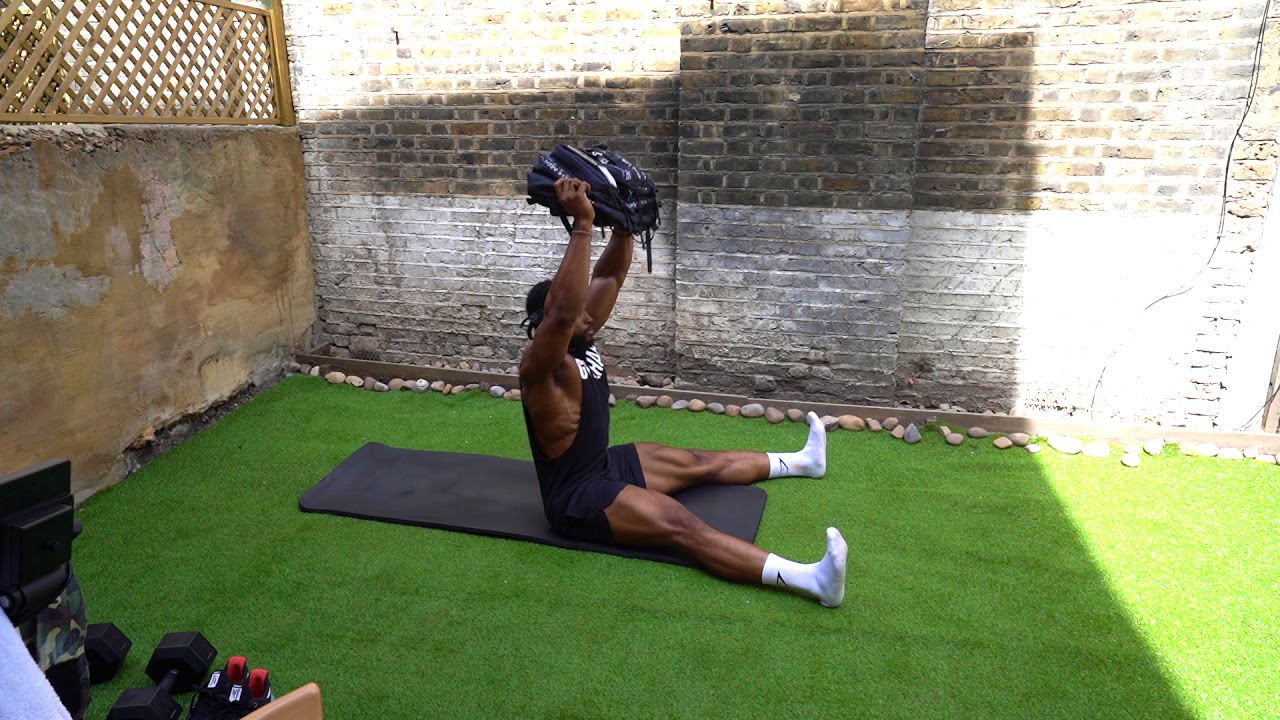 BACKPACK OVERHEAD SIT UPS - YouTube