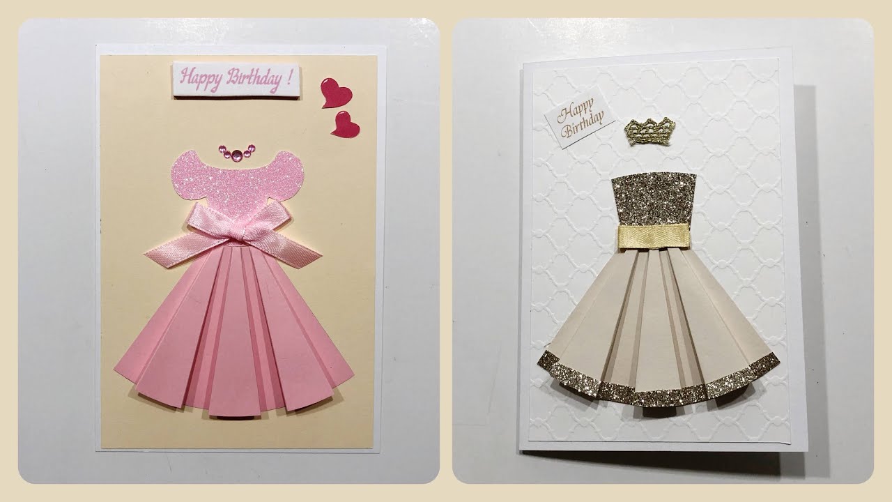 DIY princess dress cards - YouTube