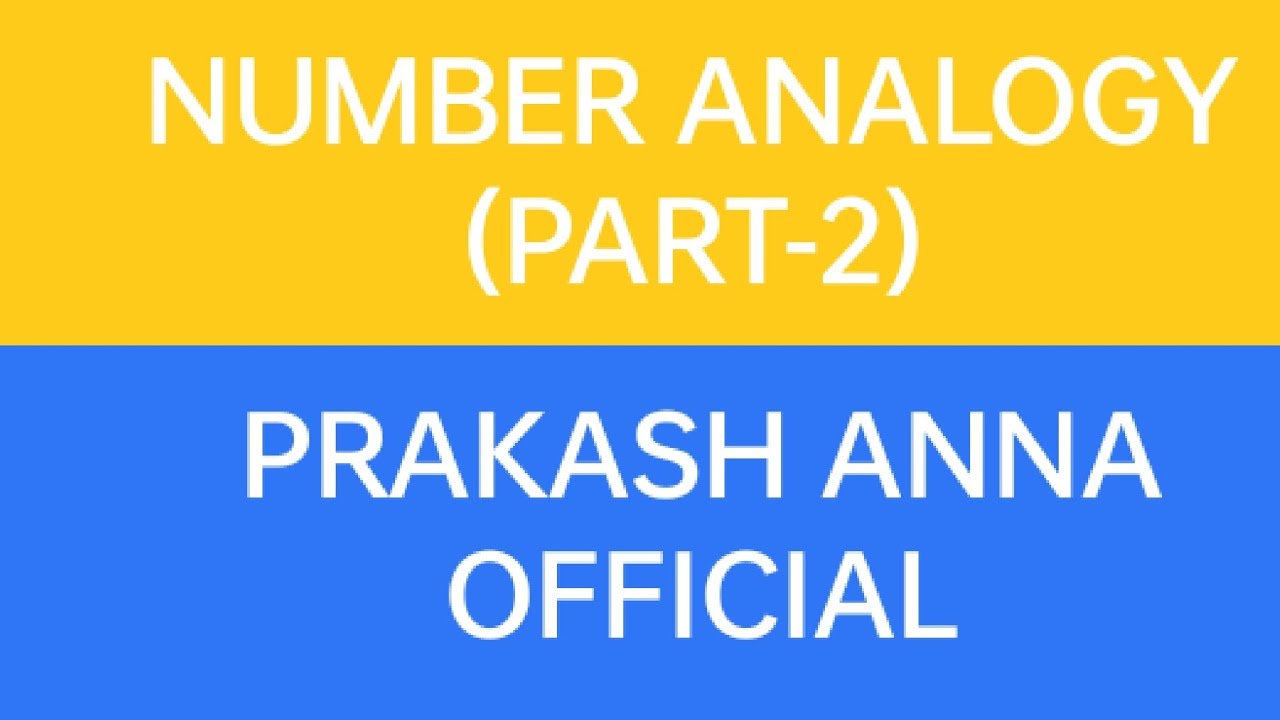 NUMBER ANALOGY (PART-2) - YouTube