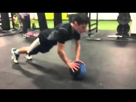 Push ups on a slam ball - YouTube