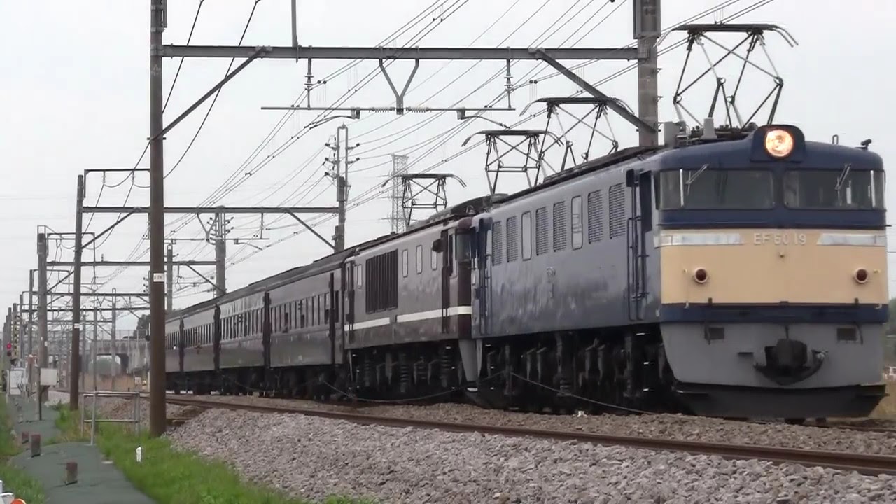 EF60-19+EF64-1001(EL重連レトロみなかみ) 上越線井野～新前橋 - YouTube