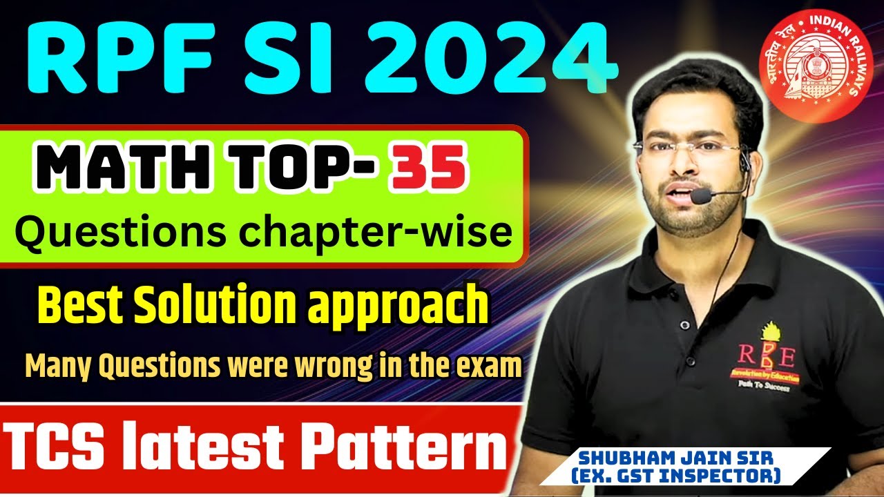 RPF SI 2024 best questions by Shubham Sir| Difficult questions का Easy ...