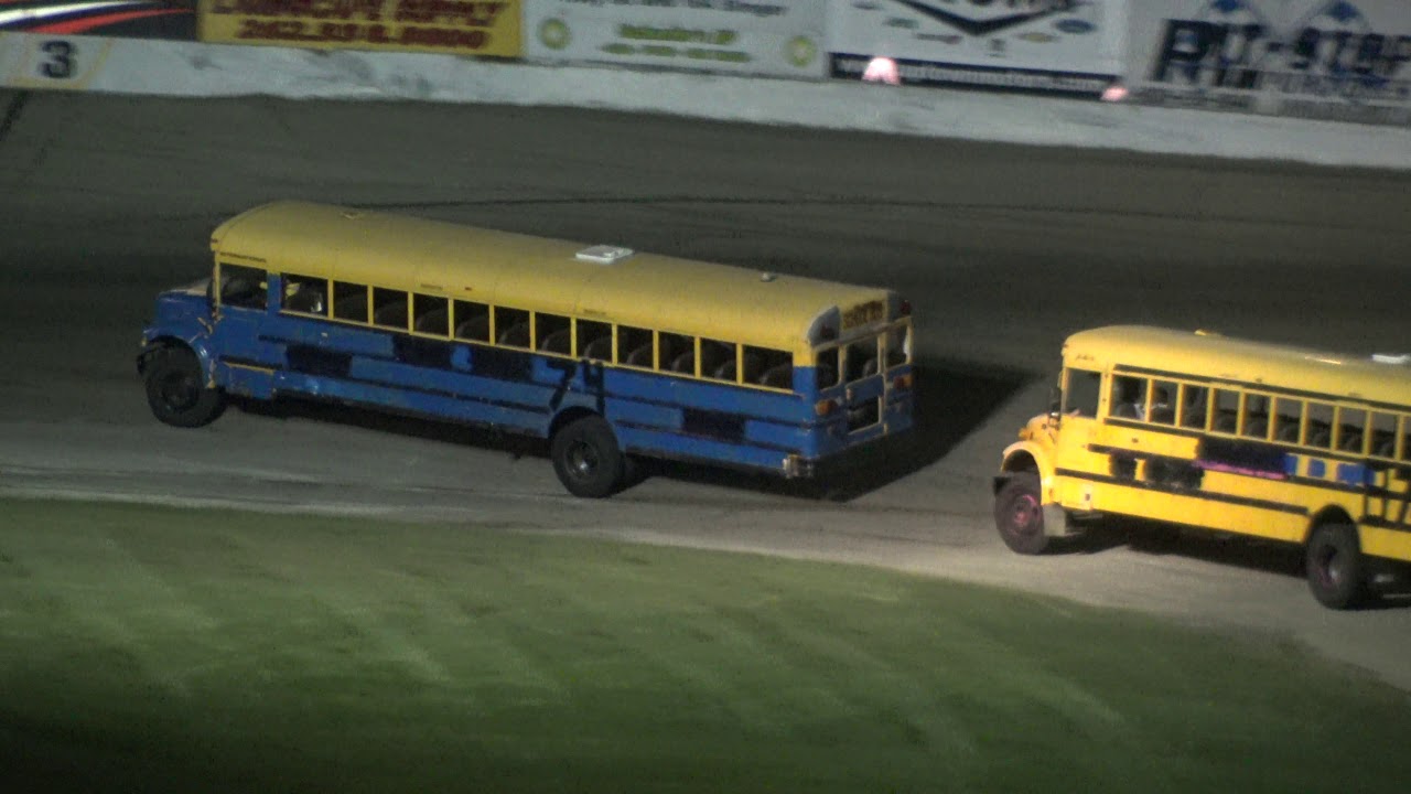 Slinger SpeedwayFireFighter School Bus Figure 8 Race July 14 2019 - YouTube