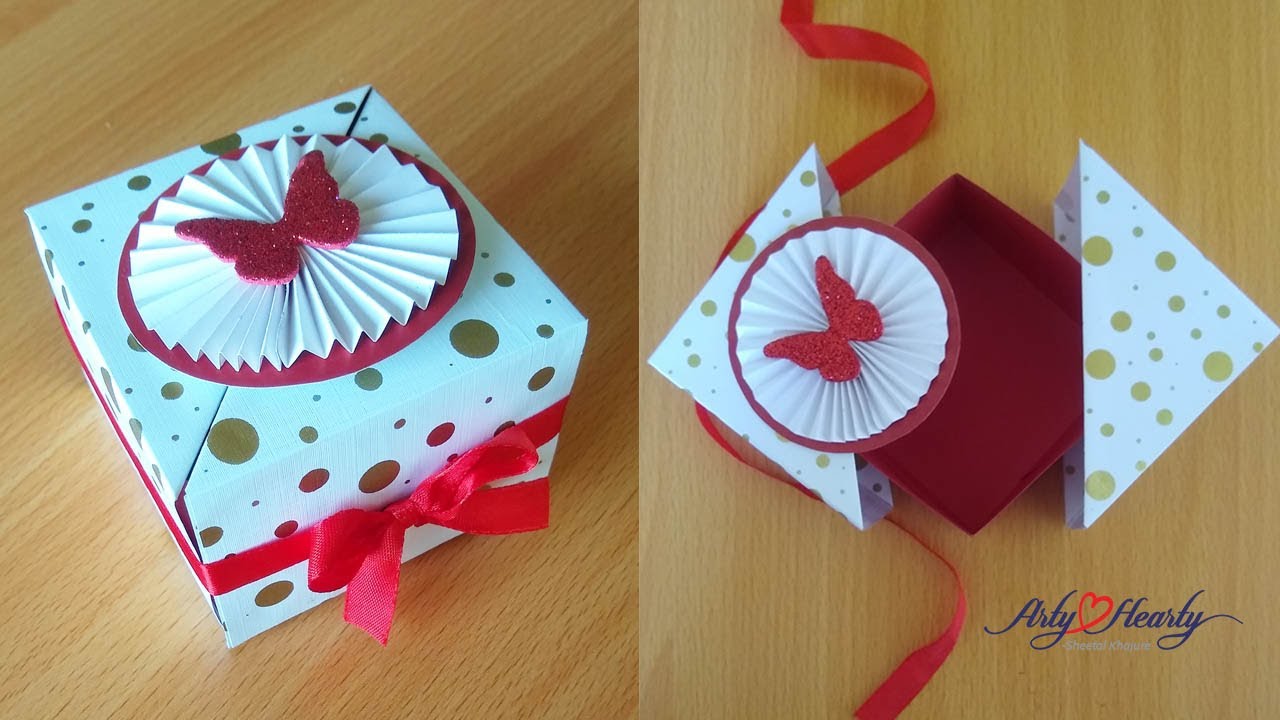 Diy Gift Box| Diagonal lidded Gift Box tutorial| Sheetal Khajure ...