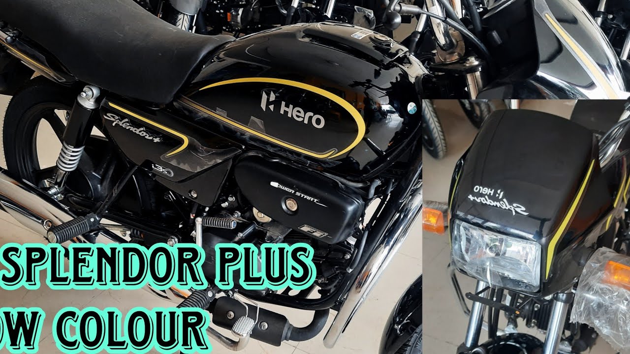 Hero splendor plus black yellow colour hero splendor plus new bike # ...