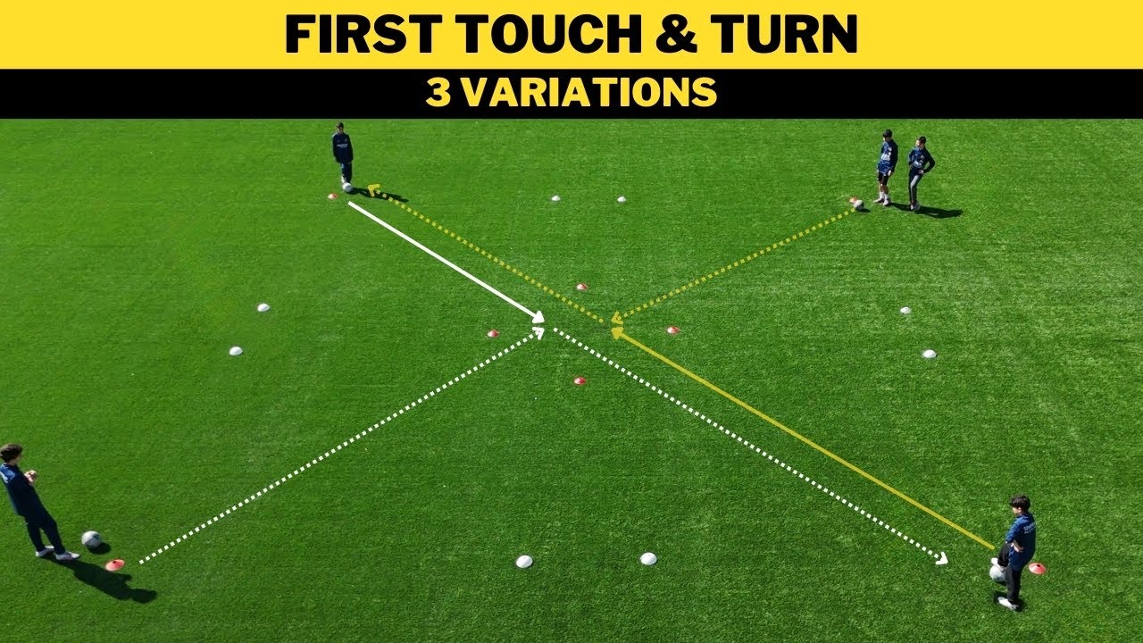 First Touch & Turn | Technical Training | 3 Variations - YouTube