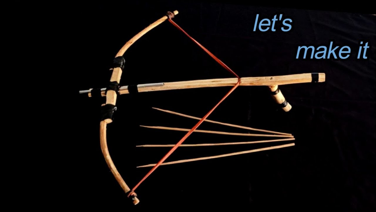 How to make Wooden Survival Crossbow and Bamboo Arrow / Best home made ...
