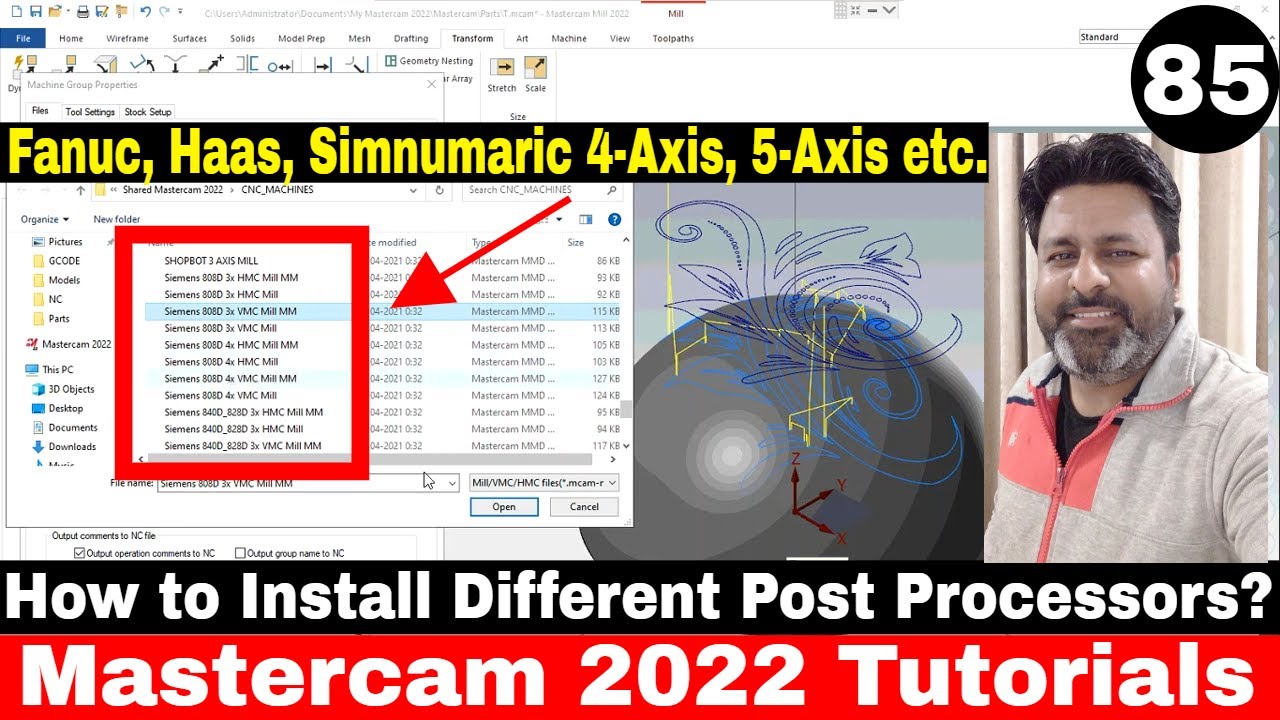 Mastercam 2022 Post Processor Installation | Mastercam Post process ...