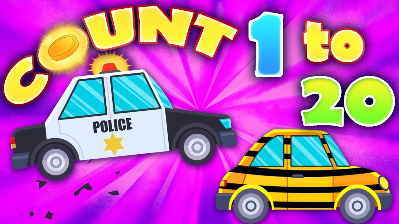 Learn 1 To 20 Numbers For Kids | Counting Numbers | police and thief ...