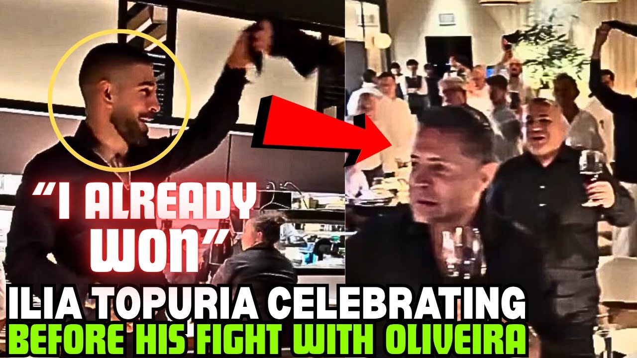 Ilia Topuria CELEBRATING His Win Before Fighting Charles Oliveira At ...