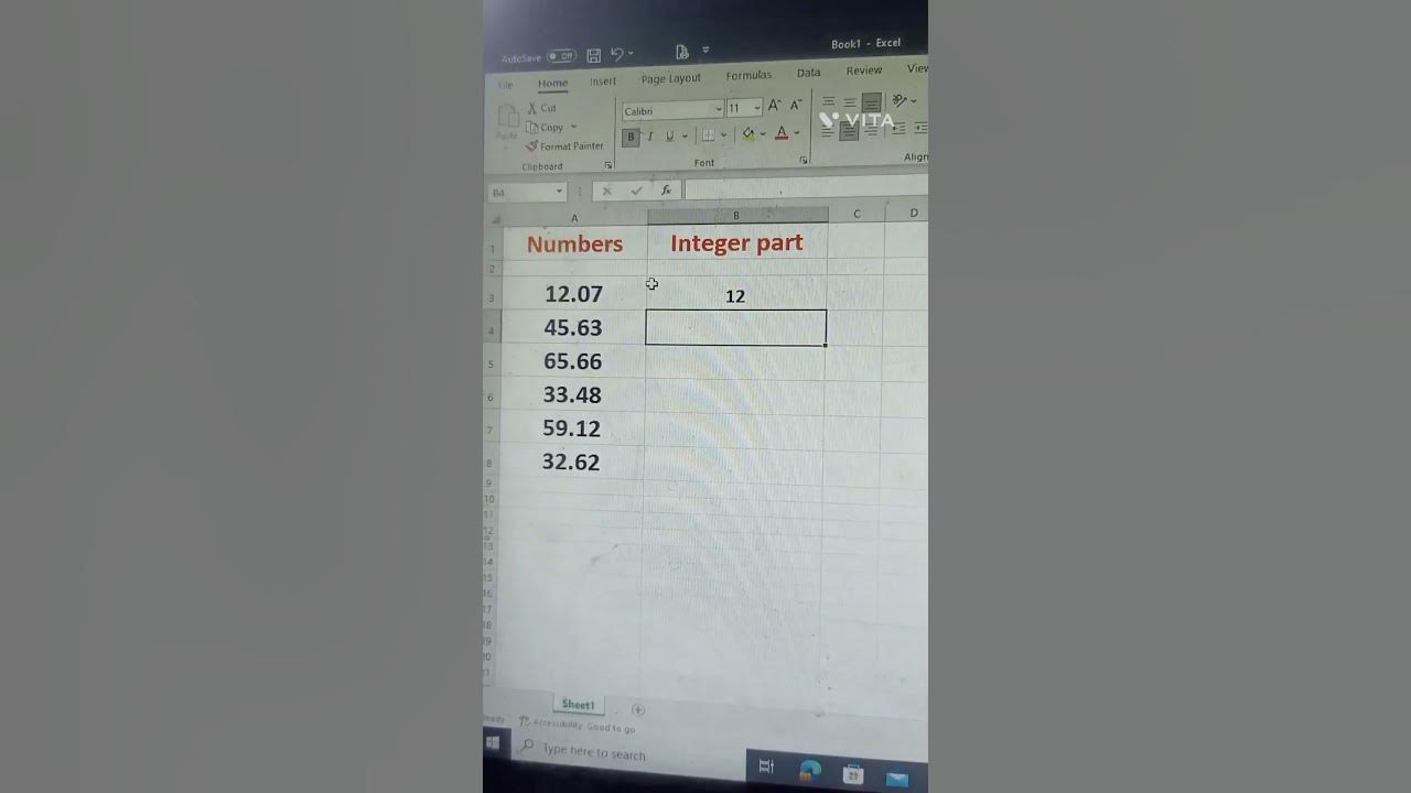 How to take only integer part from Fraction #shorts #excel #exceltutorial #exceltips #computer ...