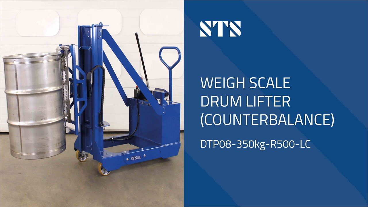 Counterbalance Drum Lifter with Weigh Scale (DTP08-350kg-R500-LC) - YouTube