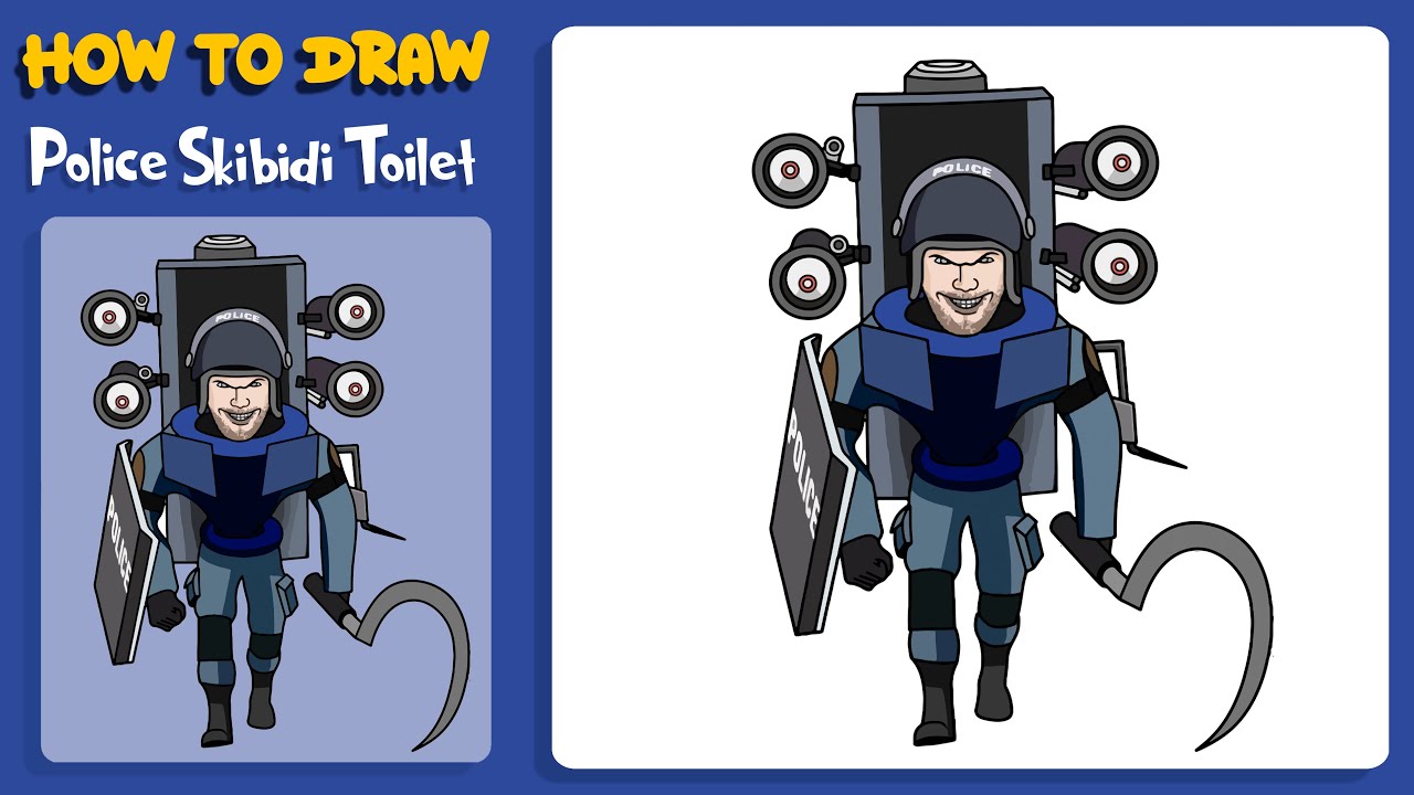How to Draw Upgraded Police Skibidi Toilet Episode 9 - YouTube