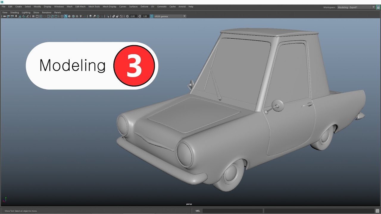 Cartoon car modeling (Maya 2018) part 3. - YouTube