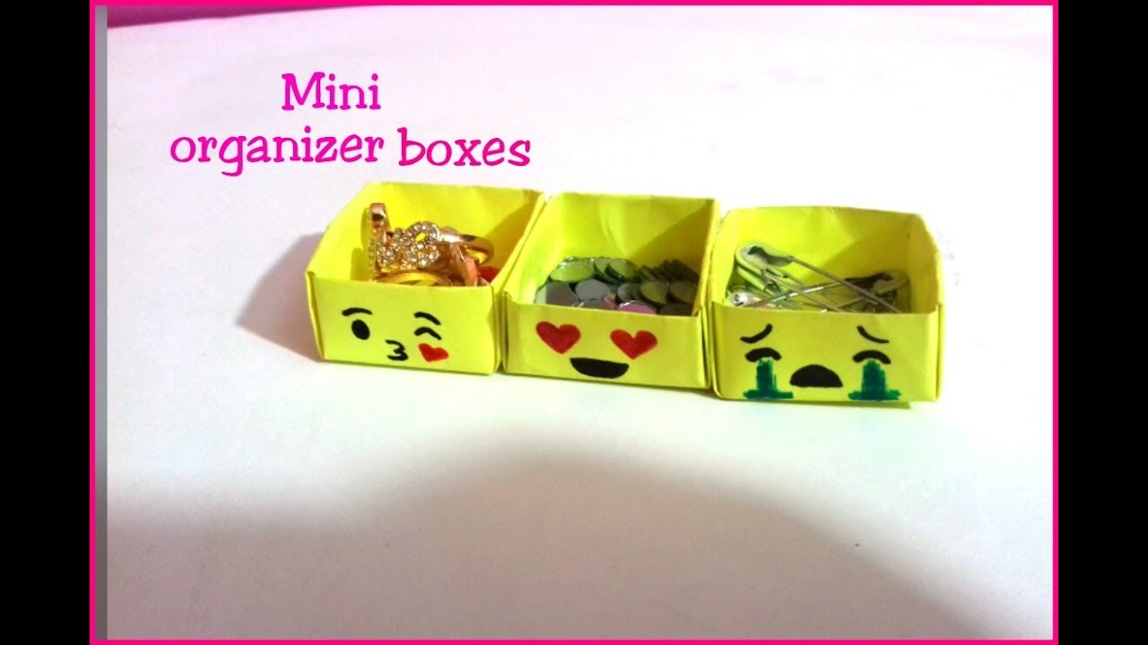 DIY How to make Mini Paper Emoji Organizer boxes-Paper craft-Desk decor ...