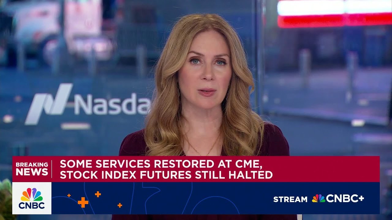 Some services restored at CME, stock index futures still halted - YouTube
