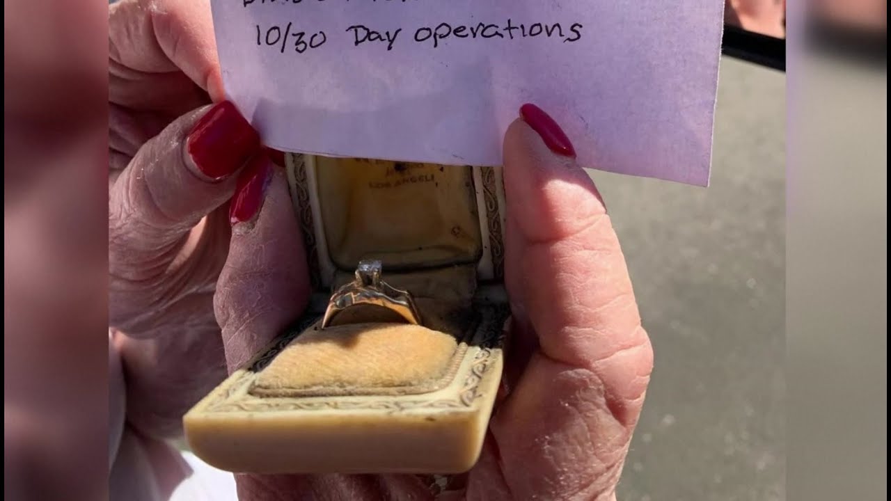 Diamond ring found in rubble after fire, again - YouTube
