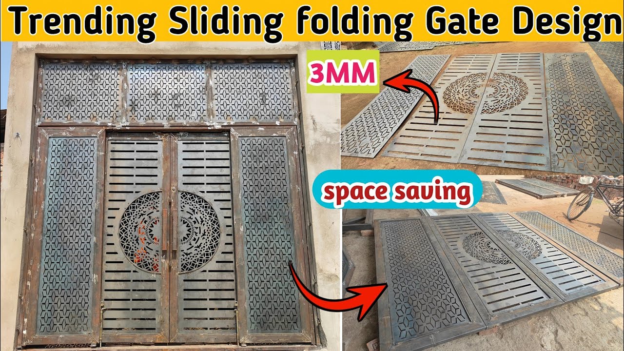 How to make sliding folding gate designs || latest sliding folding gate ...
