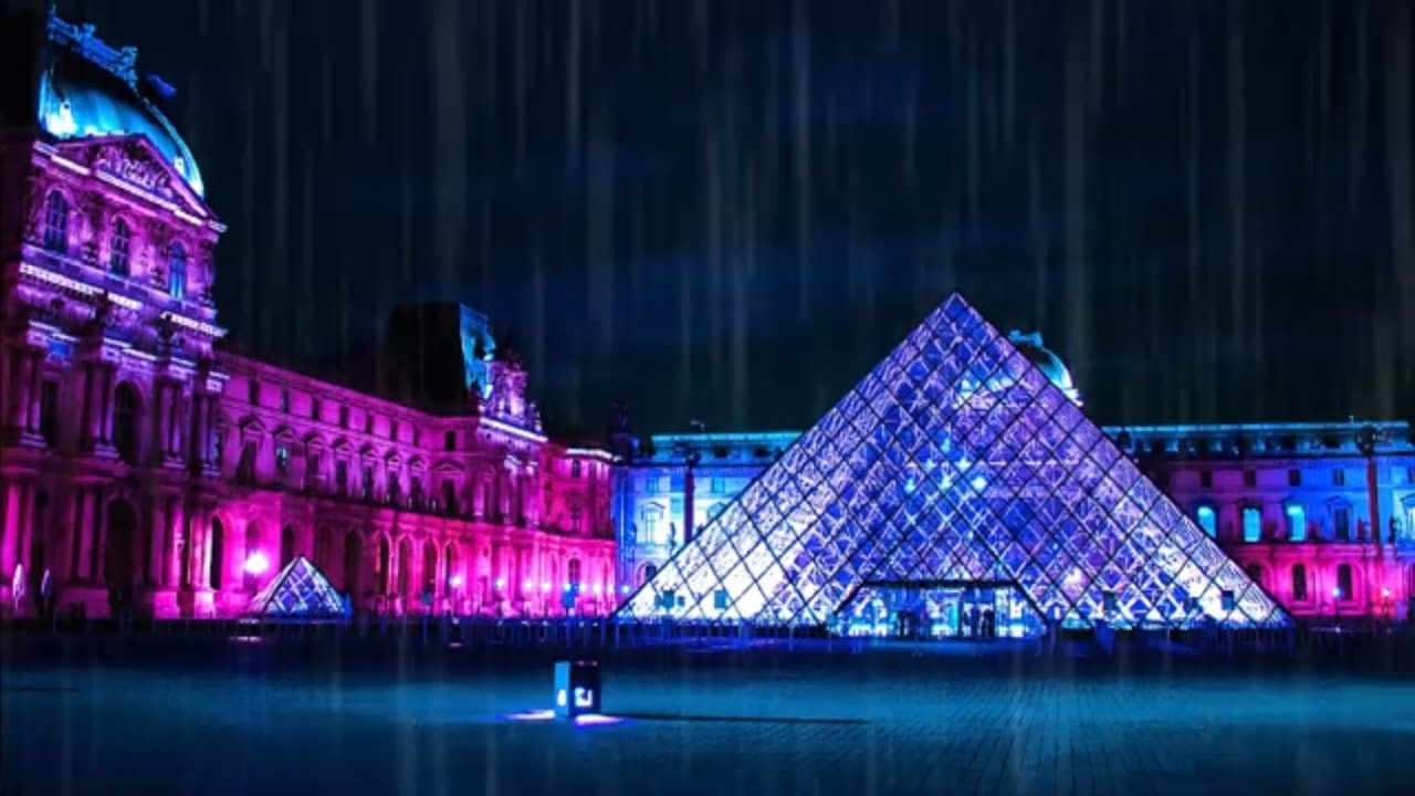 【雨音】Rain & Night Louvre Museum | 5Hour Long Play | Relaxing sounds and ...
