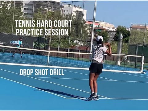 Tennis Hitting session on Hard Court and Drop shot practice - YouTube
