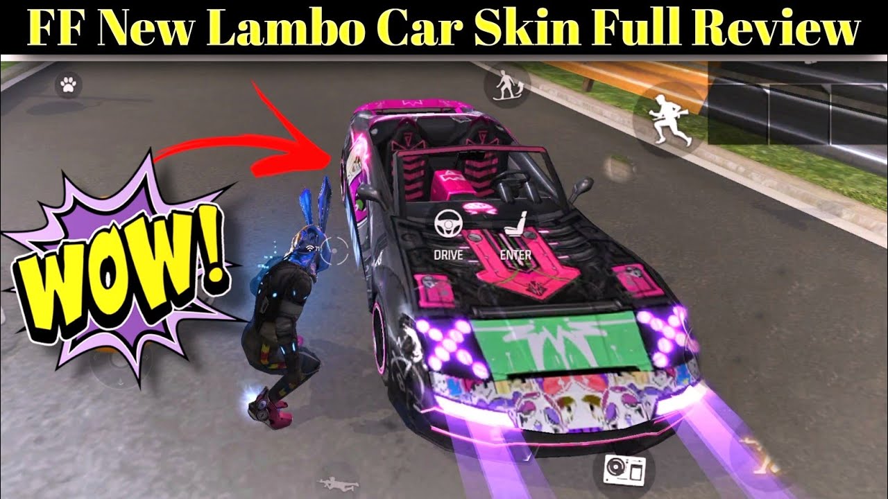 FREEFIRE: New Lambo Car Skin Full Review | FF New Car Skin Full Review ...