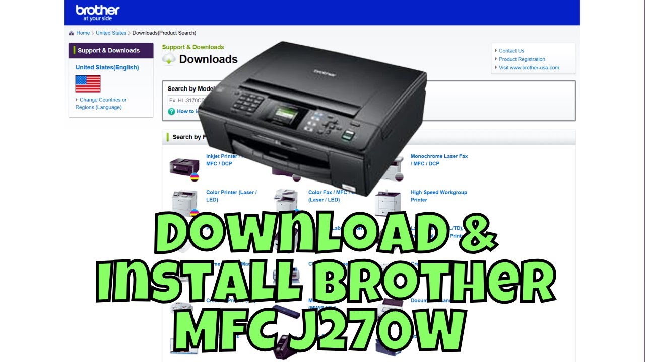 How To Download & Install Brother MFC J270W Printer Driver in Windows ...