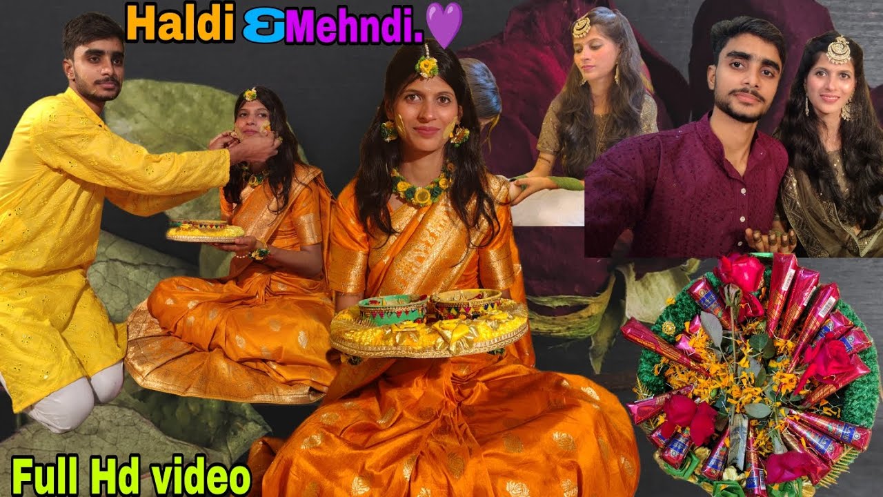 Haldi Rasm and Mehndi rasm in one video// new vlog// new vlog video ...