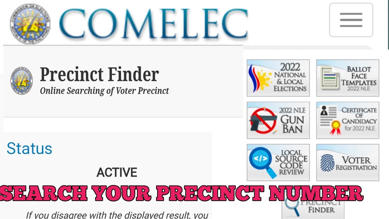 HOW TO FIND PRECINCT NUMBER | Comelec precinct finder - YouTube
