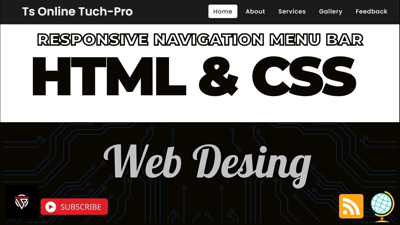 Responsive Navigation Nenu Bar | Html & Css | Web Desing Program ( BAR ...