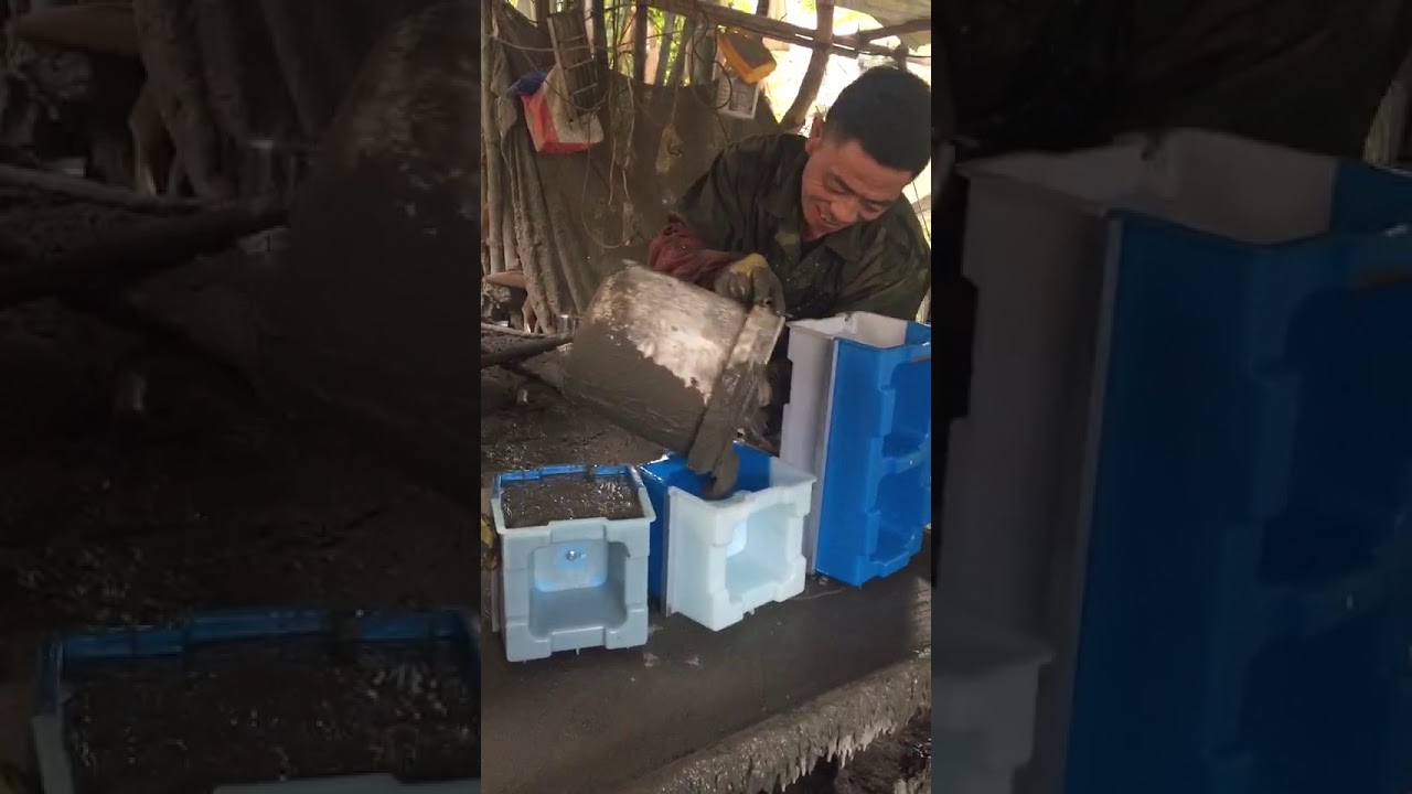 making hollow interlocking block mold - YouTube
