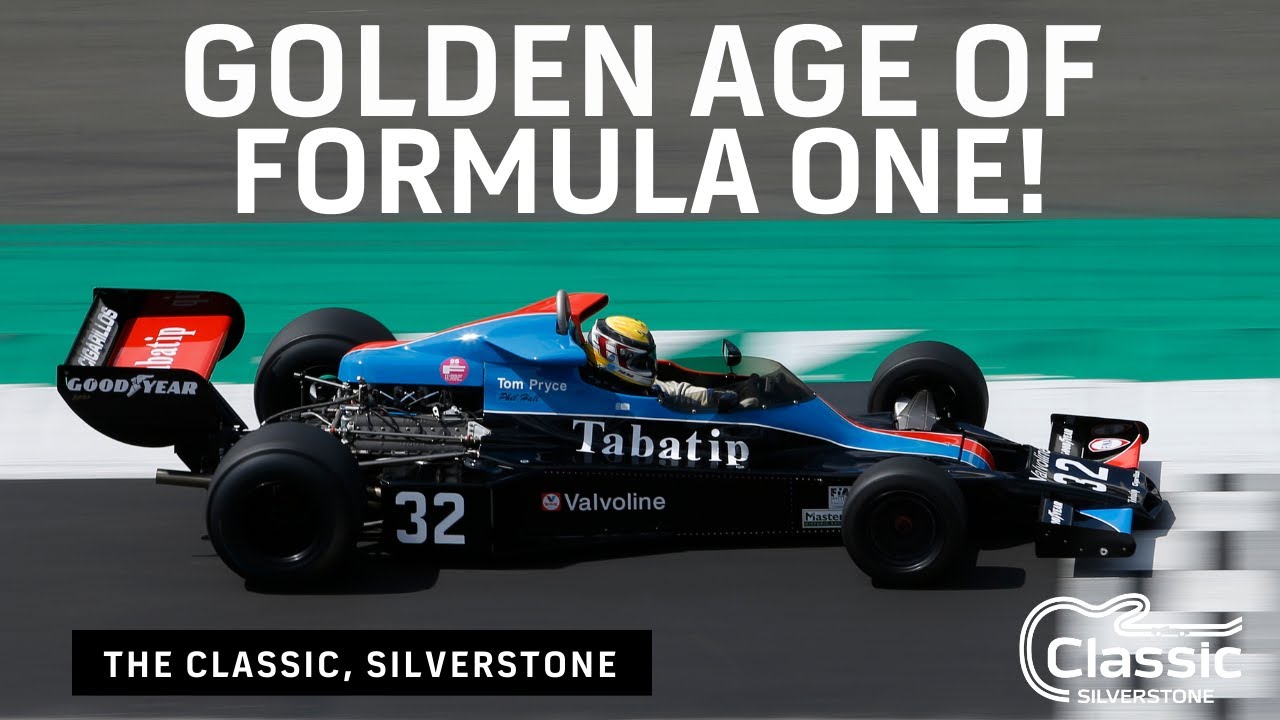 Classic Formula One cars race at Silverstone! 2014 Masters Historic ...