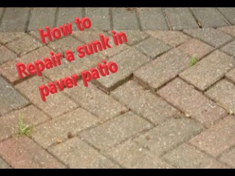 How to repair a sunk in paver patio - YouTube