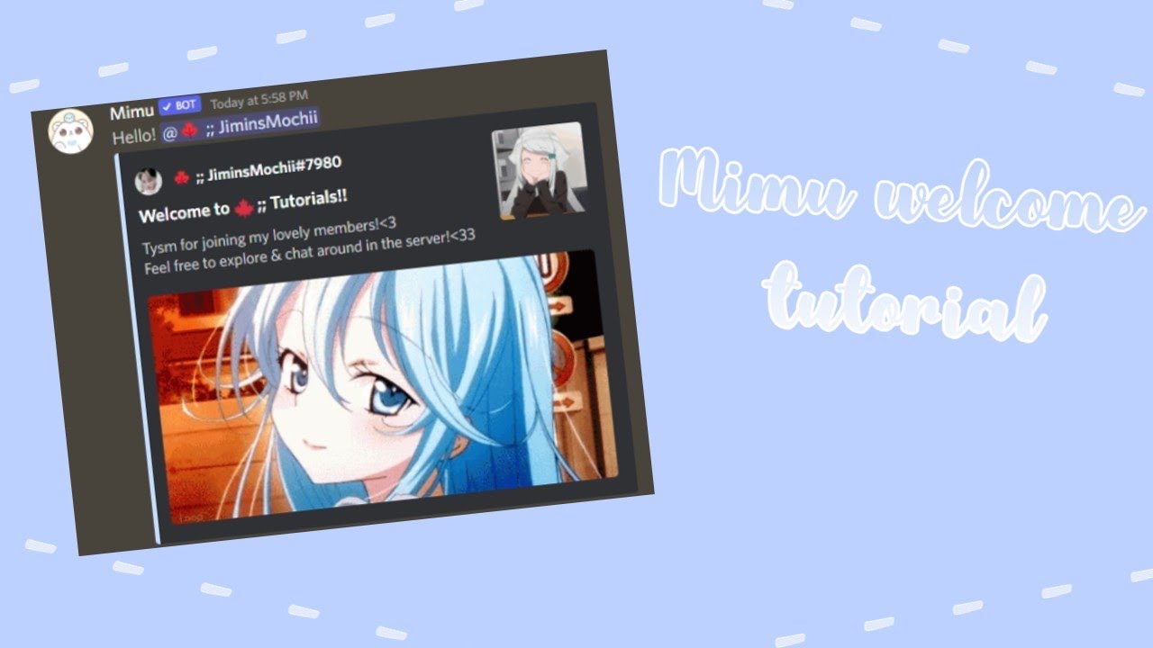 How to set up a welcome message with mimu! || lisasbluemochiies - YouTube