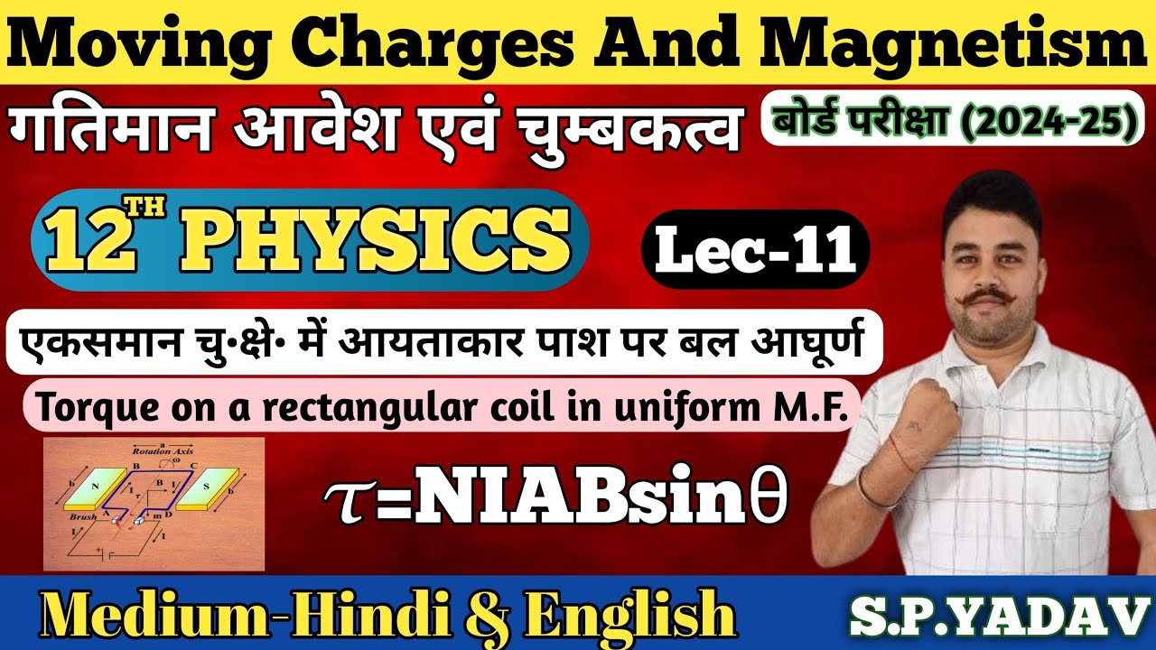 12th Physics Chapter 4 | Torque on a rectangular coil in uniform ...